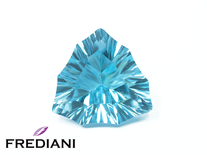 Topaze bleue troïdia taille concave - Frediani Pierres précieuses