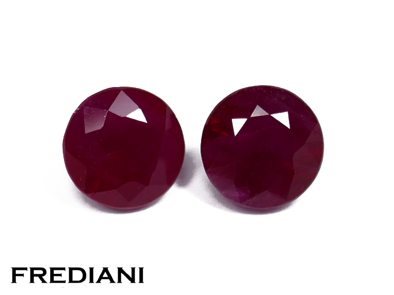 Paire de rubis ronds - Frediani Pierres précieuses